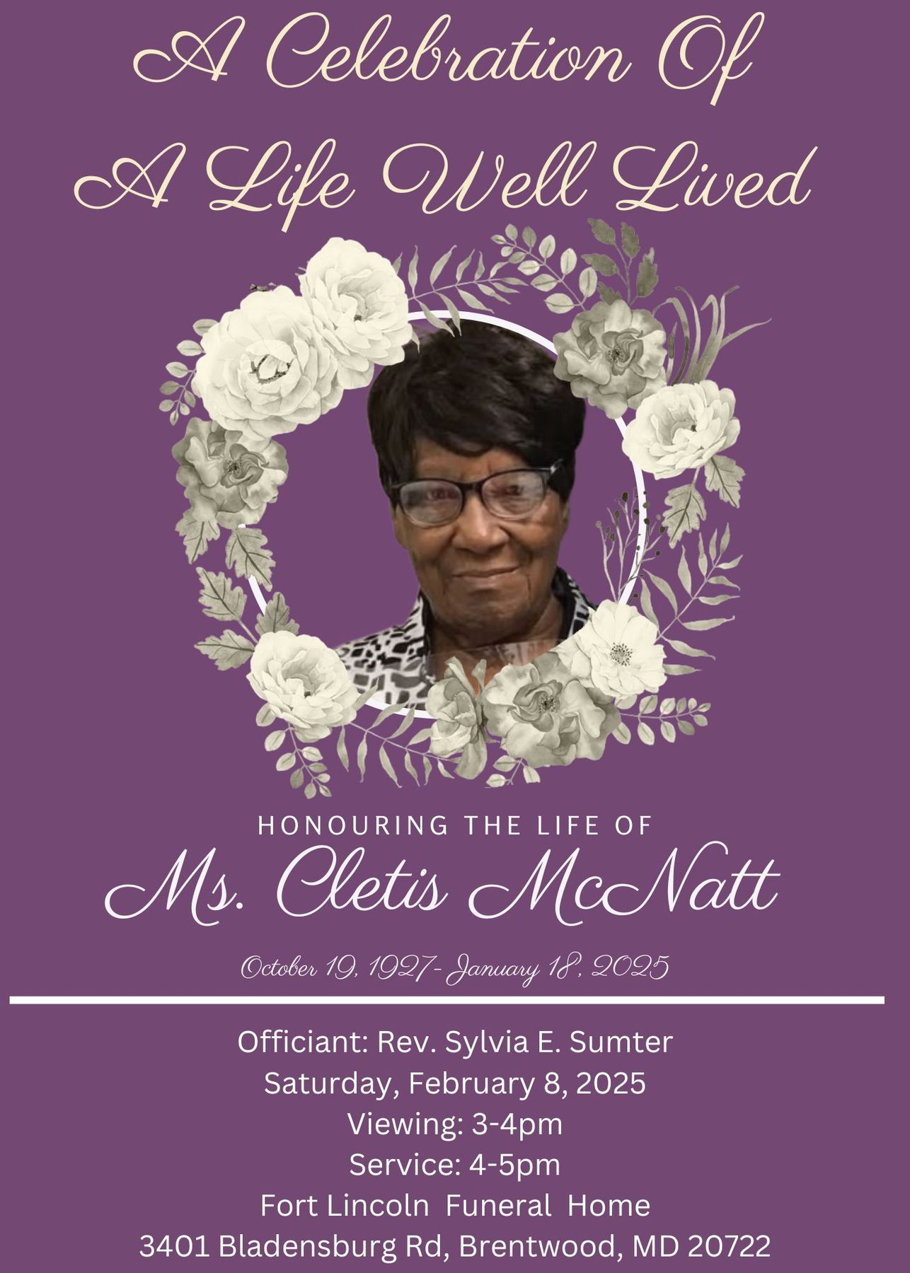 Cletis McNatt Obituary - Brentwood, MD