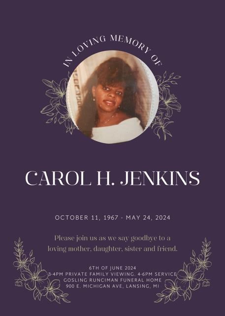 Carol Jenkins Obituary - Lansing, MI
