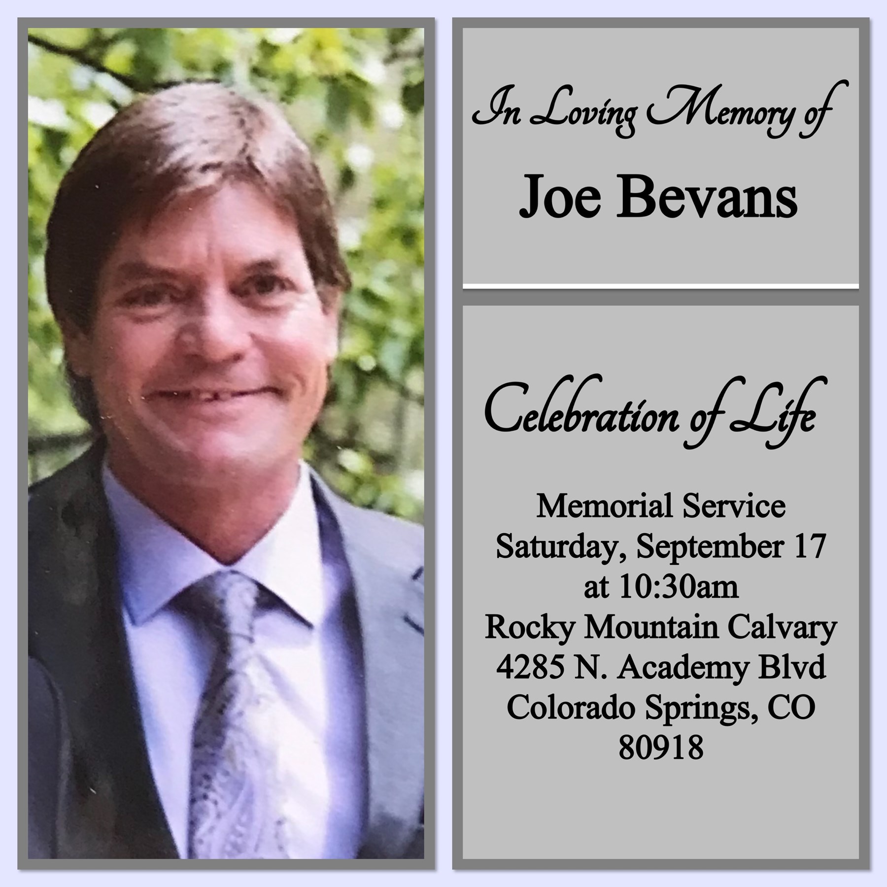 Ronald Bevans Obituario - Colorado Springs, CO