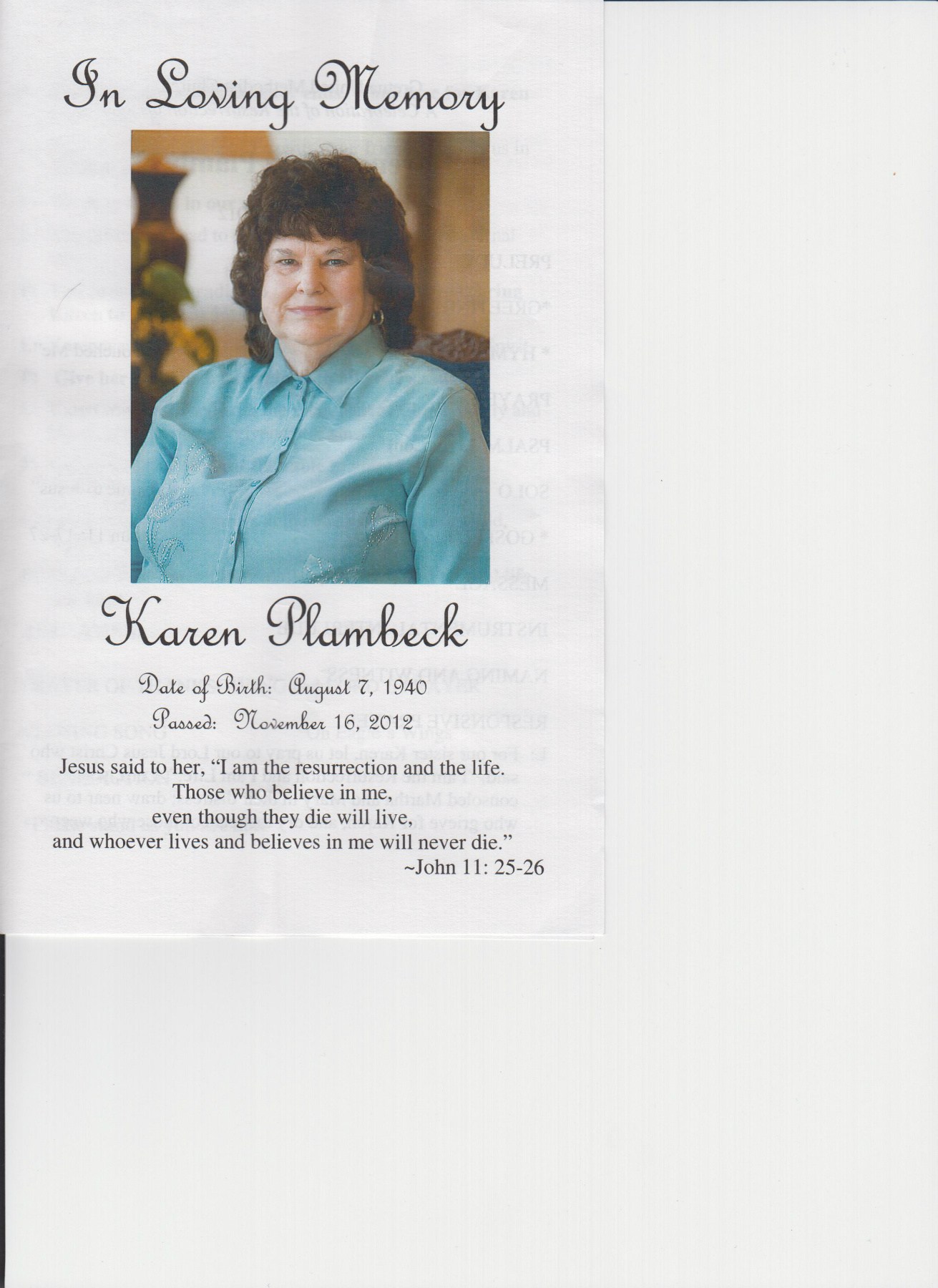 Karen Plambeck Obituary - Papillion, NE