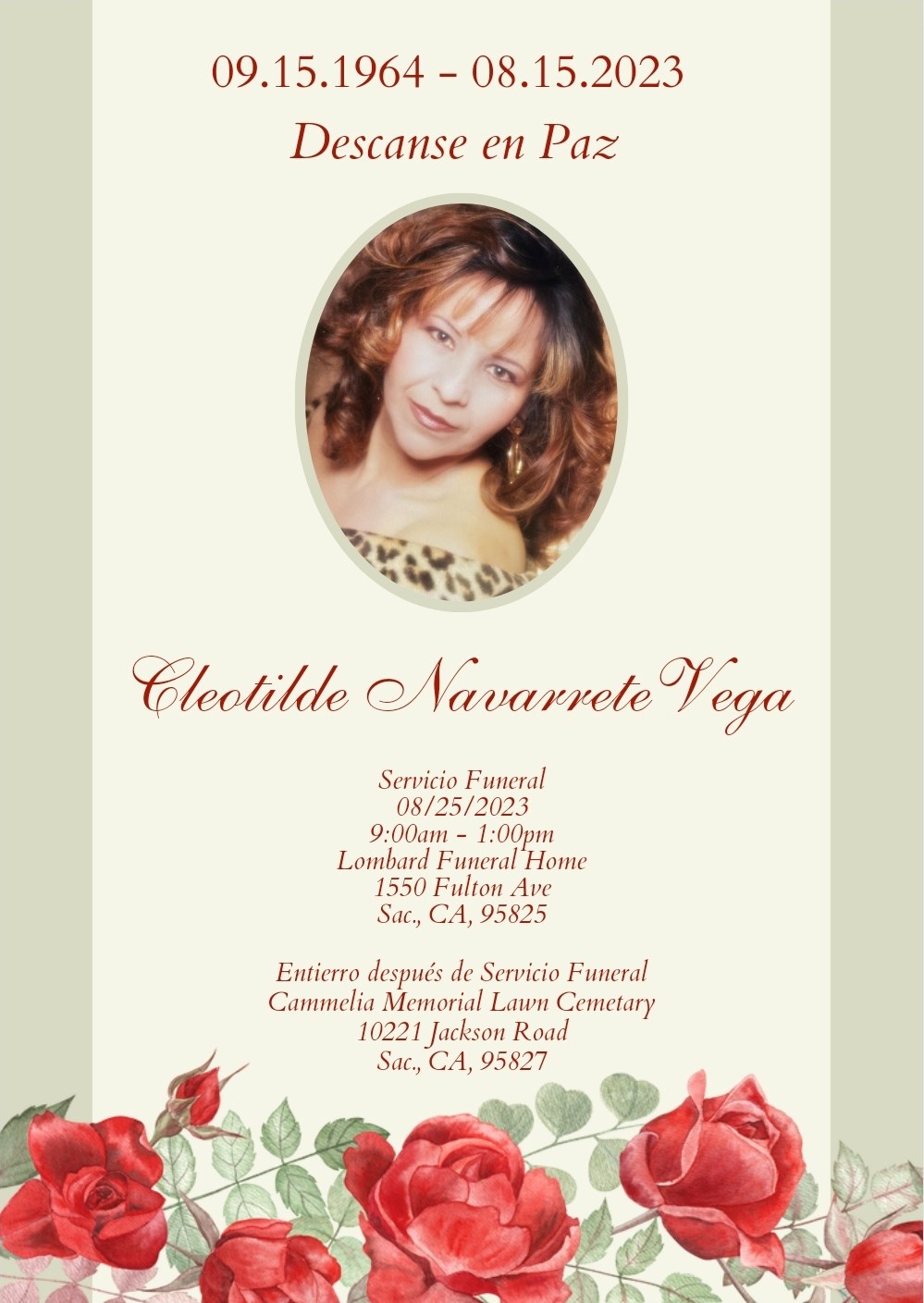 Cleotilde Navarrete-Vega Obituary - Sacramento, CA