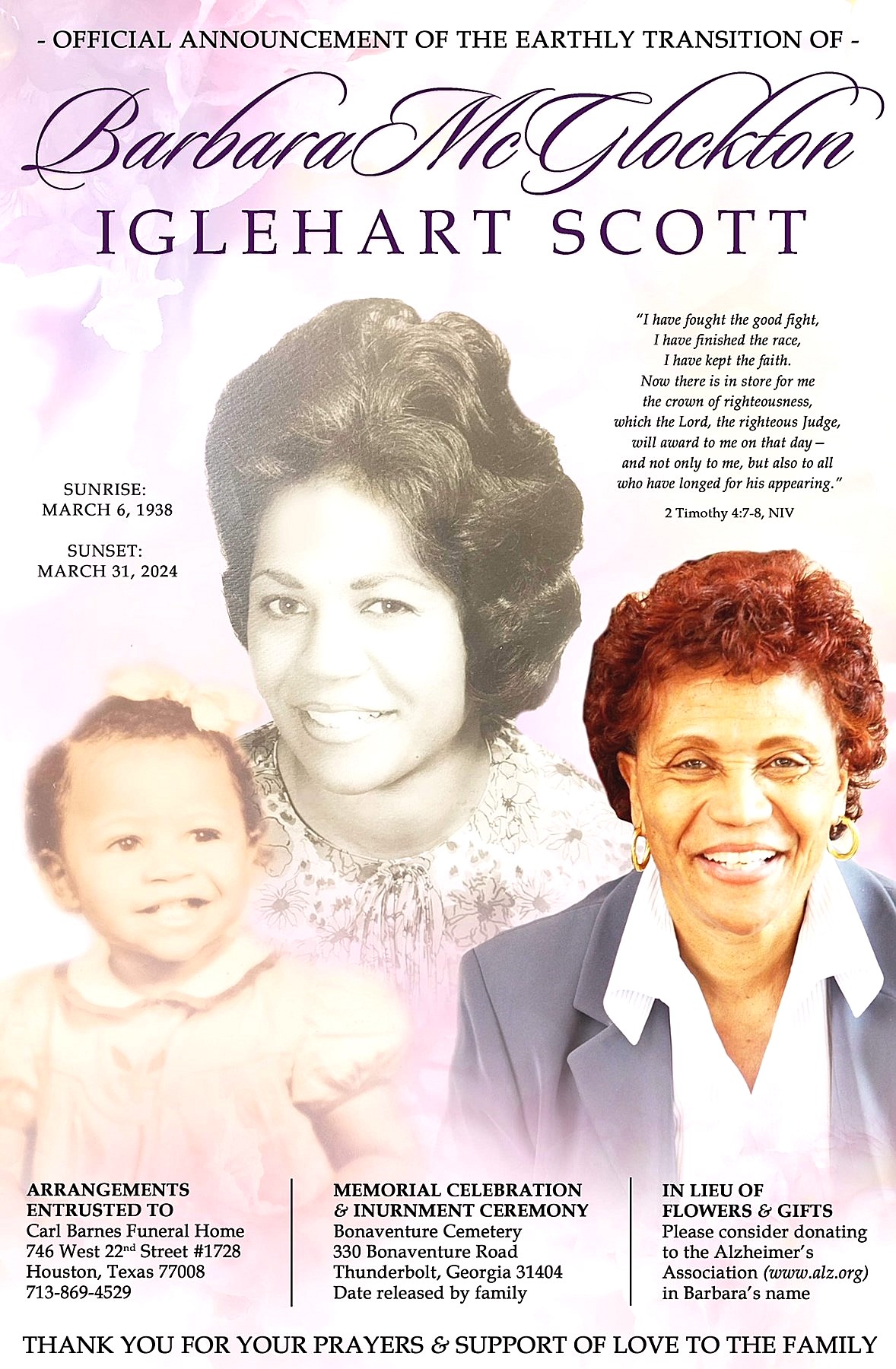 Barbara Iglehart Scott Obituary - Houston, TX
